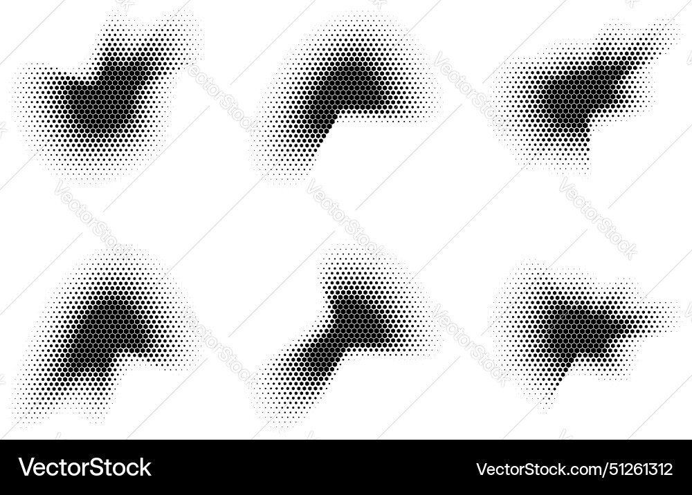Halftone hexagon pattern reprographic technique Vector Image