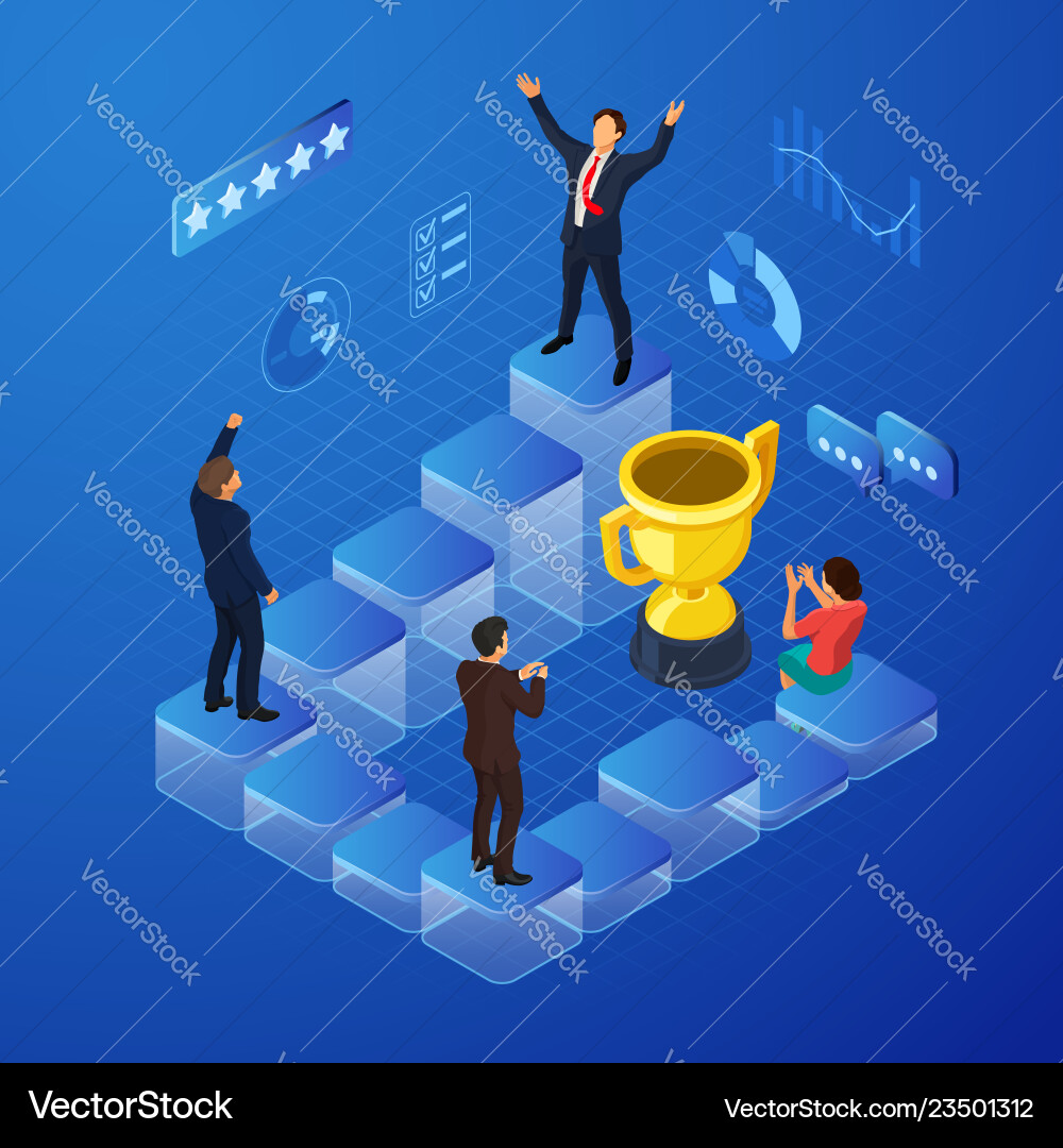 Isometric Business Team Success Royalty Free Vector Image