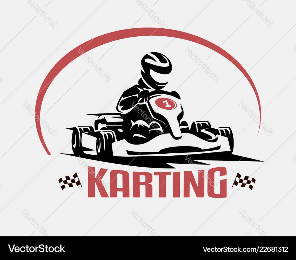 Karting race symbol logo or emblem template Vector Image