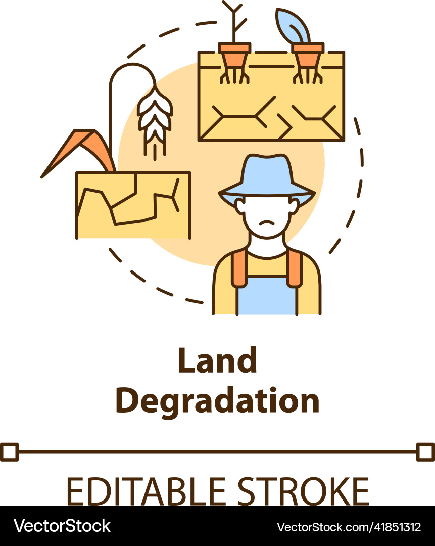 Land degradation concept icon Royalty Free Vector Image