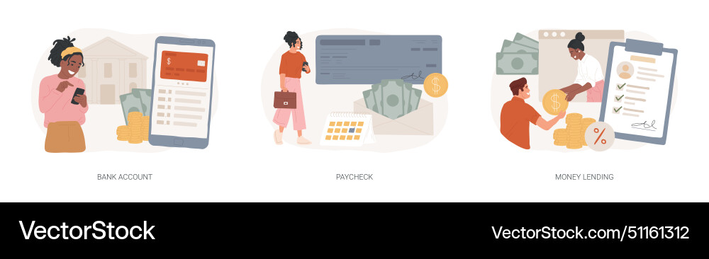 Money transfer isolated concept Royalty Free Vector Image