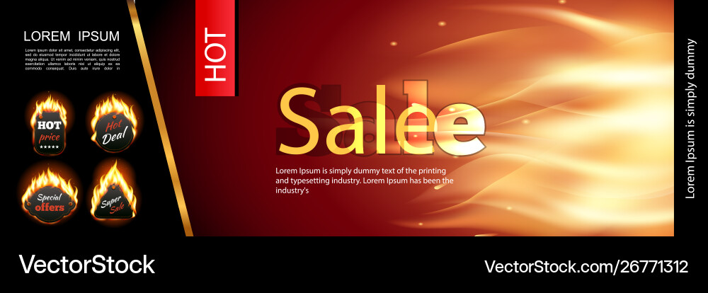 Realistic fire and flame concept Royalty Free Vector Image