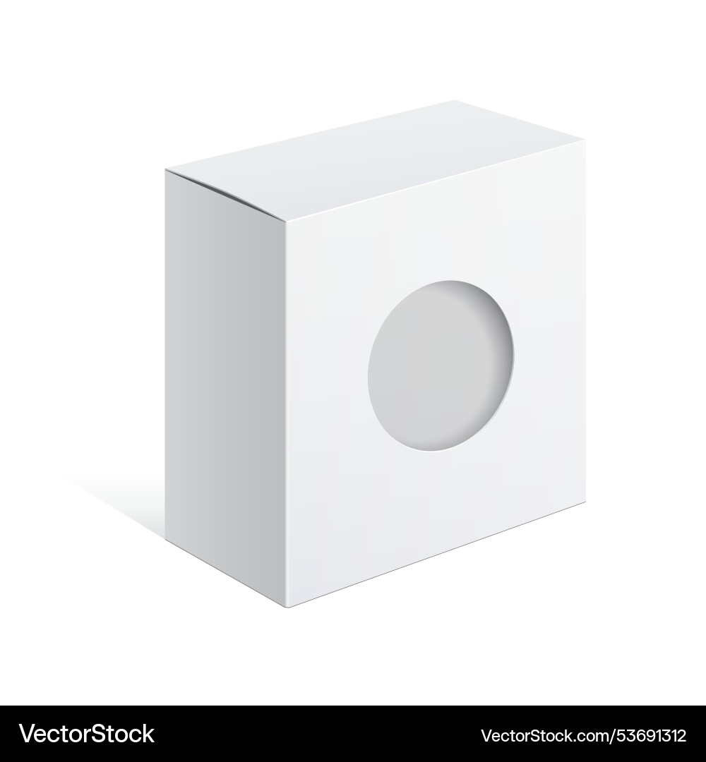 Realistic package cardboard box white color Vector Image