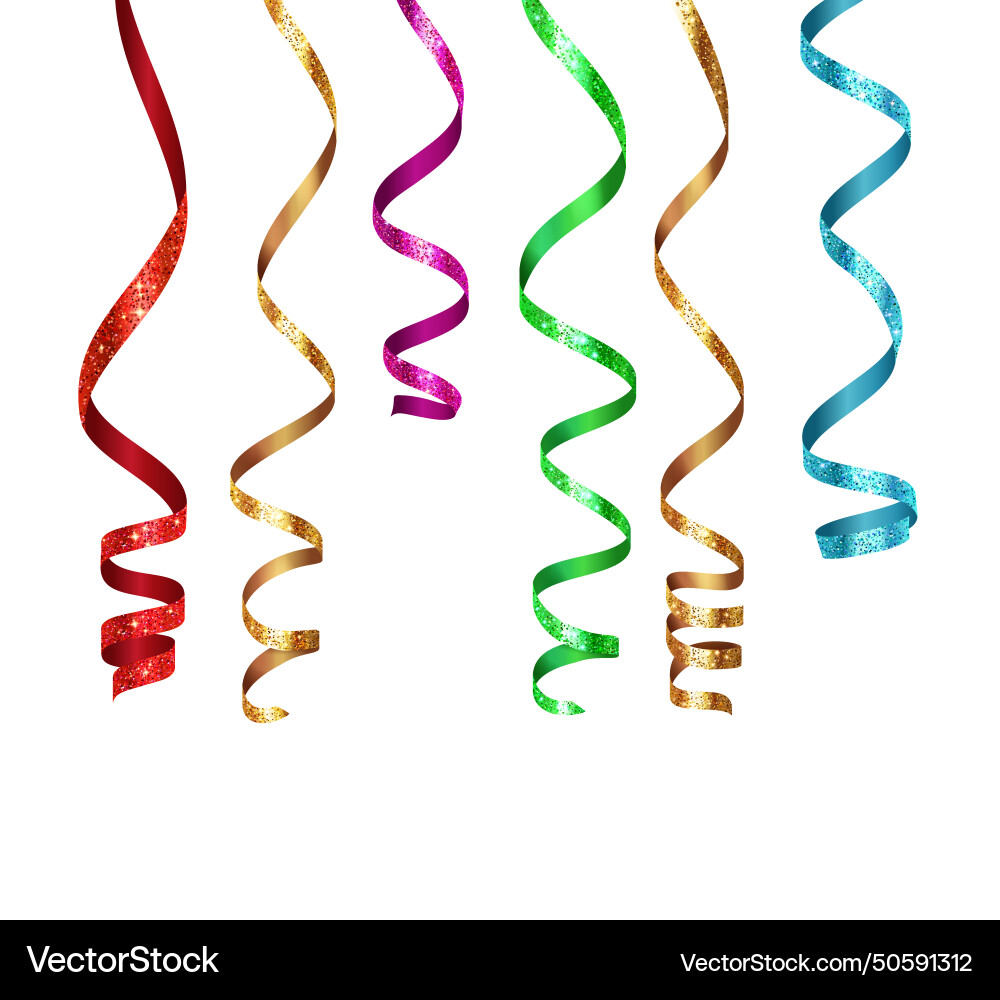 Realistic streamers Royalty Free Vector Image - VectorStock