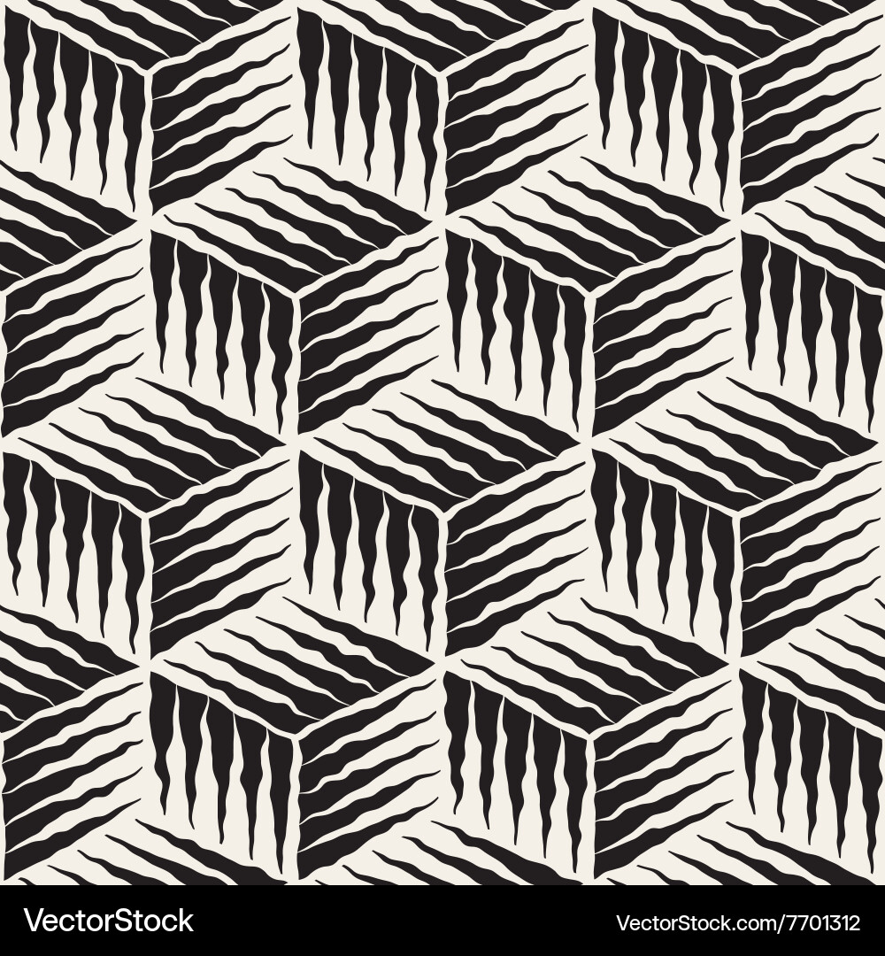 Seamless geometric cube engraving pattern Vector Image