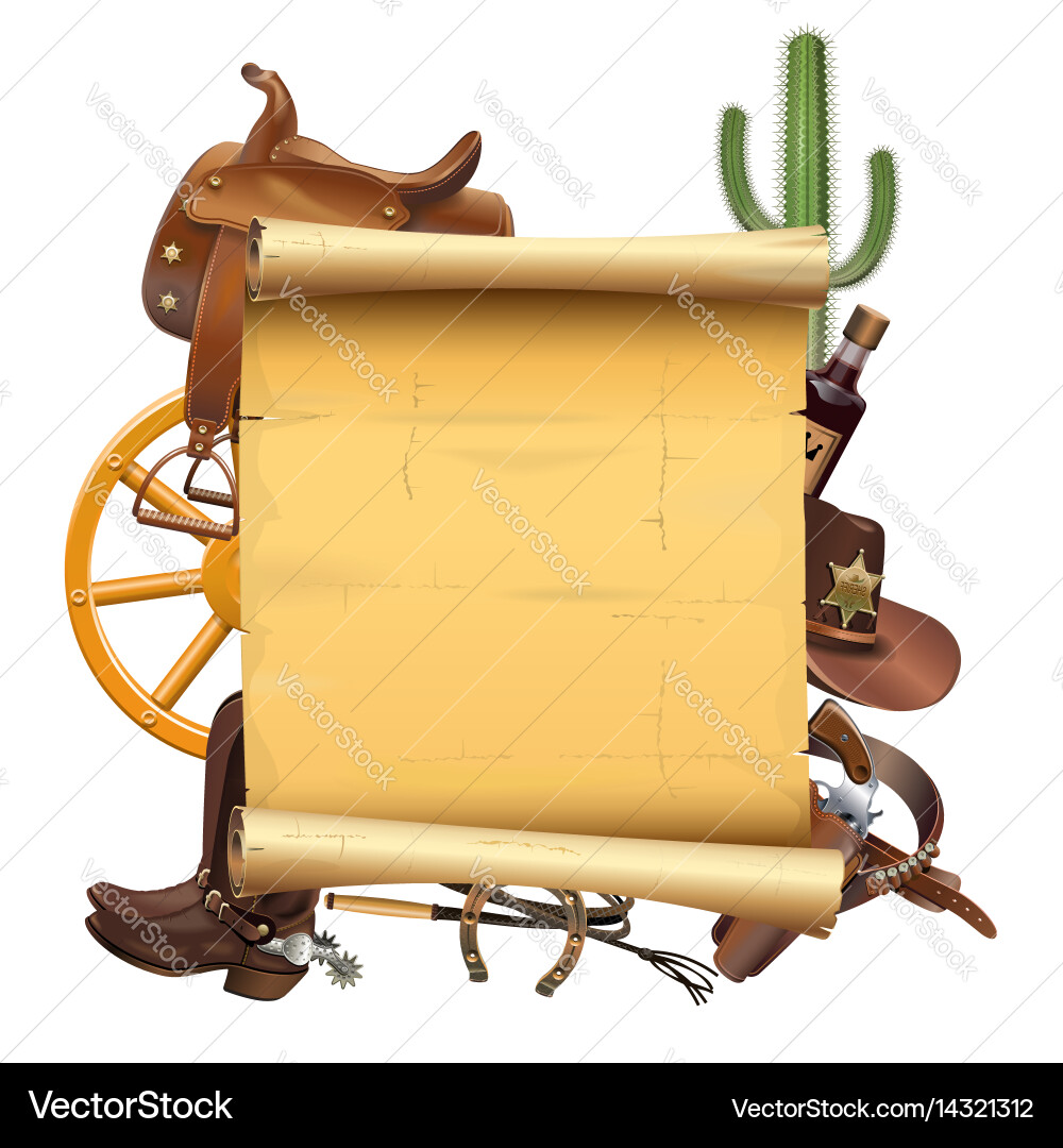 Western scroll Royalty Free Vector Image - VectorStock