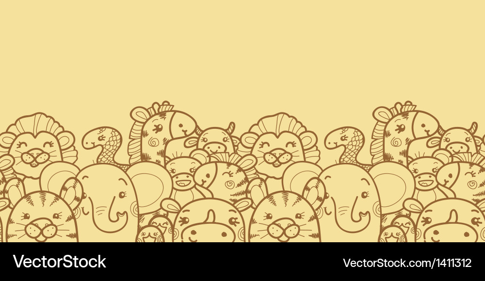 Wild animals horizontal seamless pattern Vector Image