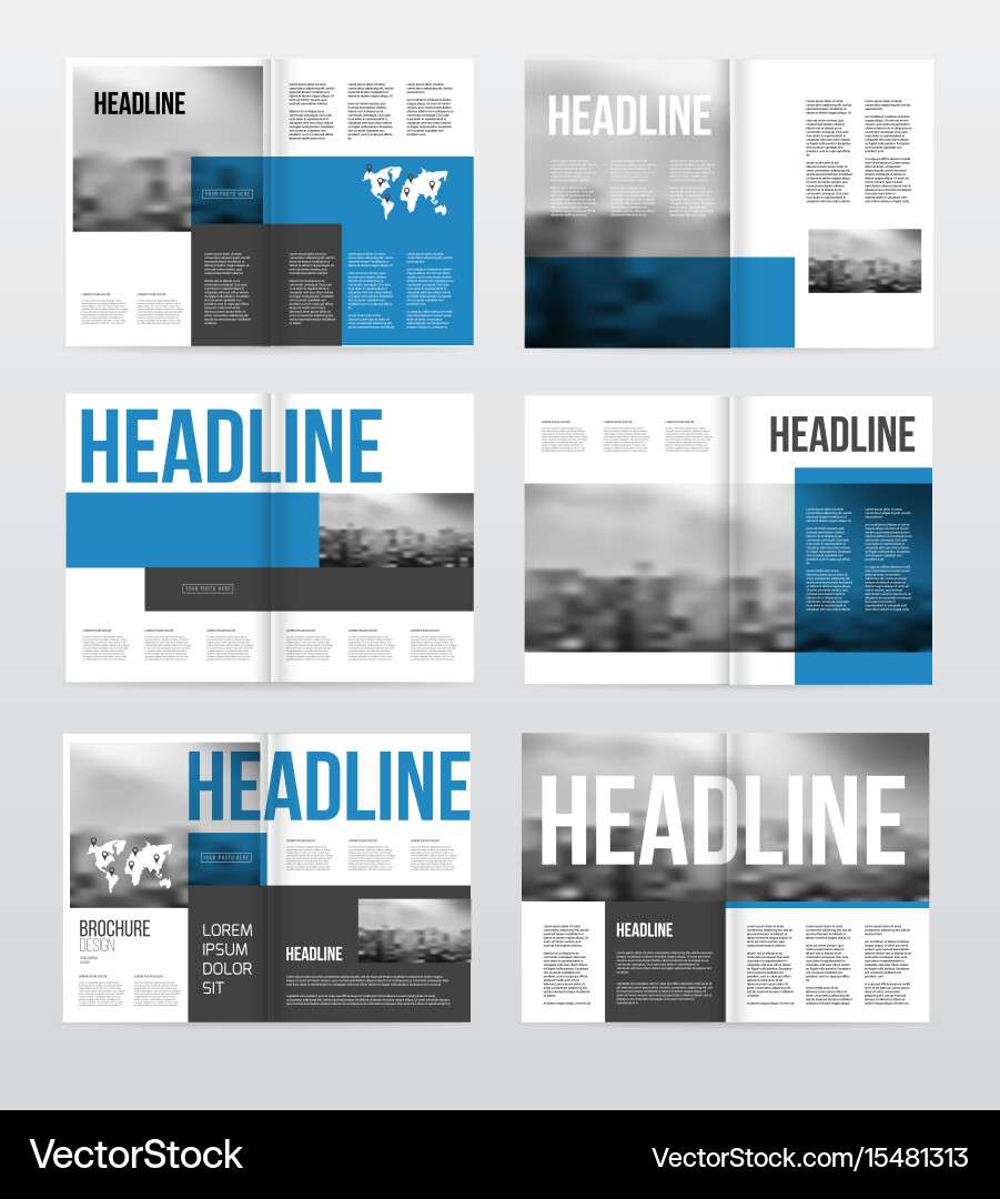 Magazine & Brochure Template Set Royalty Free Vector