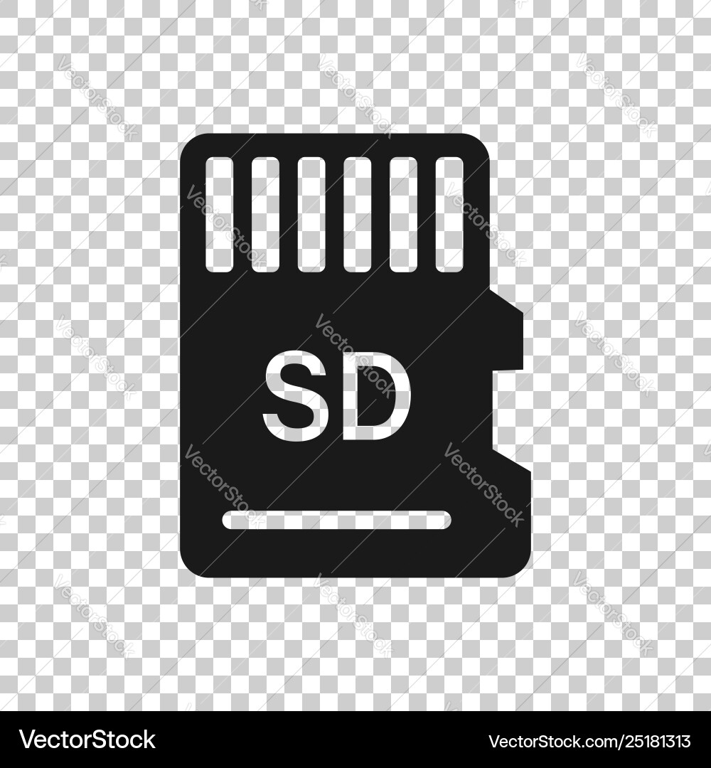 Micro sd card icon in transparent style memory Vector Image