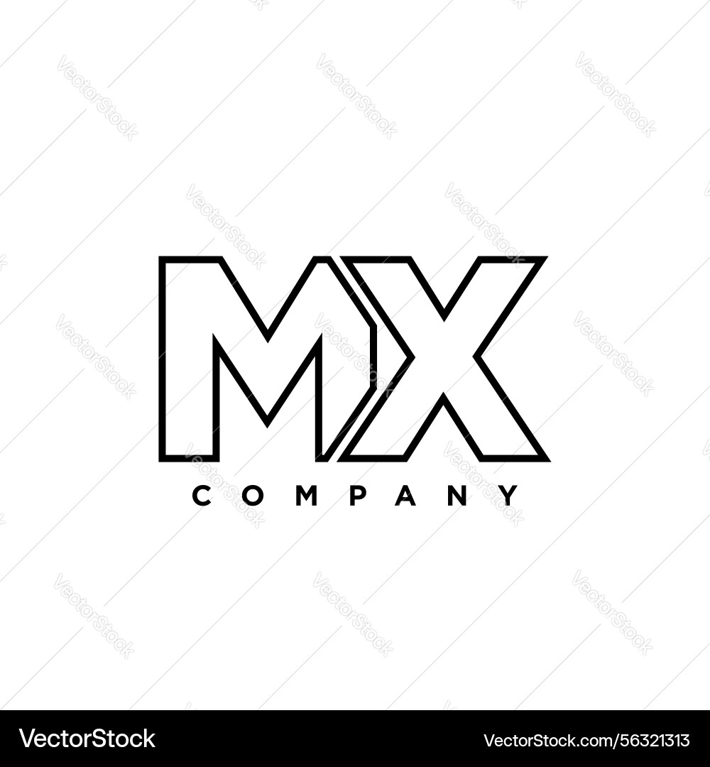 MX Monogram Logo Template - Minimalist Initials Vector Image