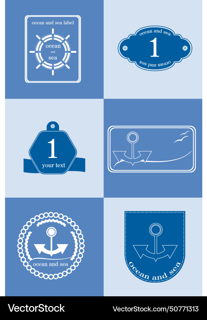 Ocean and sea labels stamp Royalty Free Vector Image