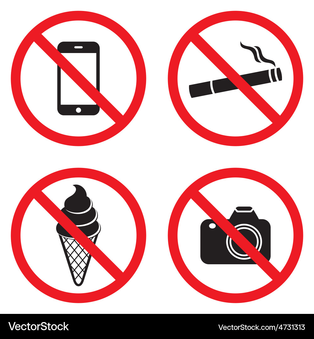 Prohibited signs Royalty Free Vector Image - VectorStock