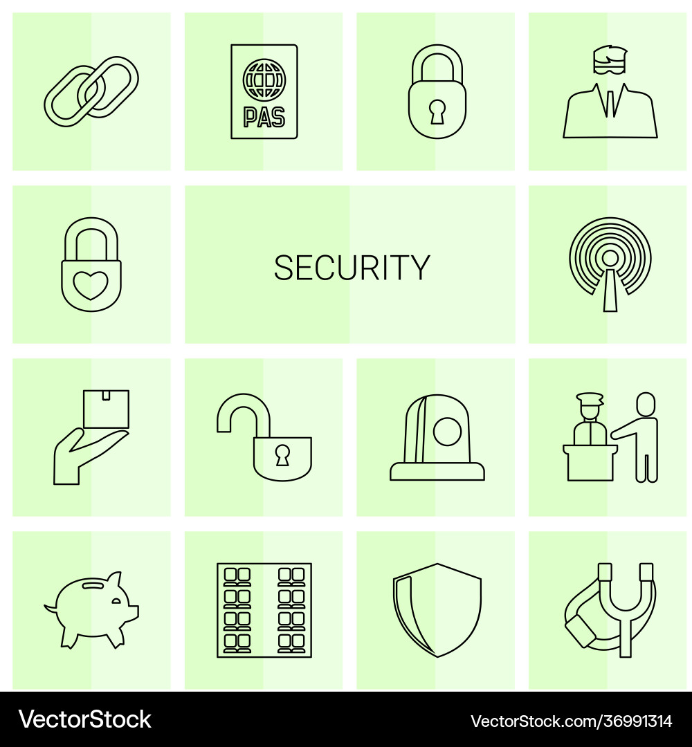 14 security icons Royalty Free Vector Image - VectorStock