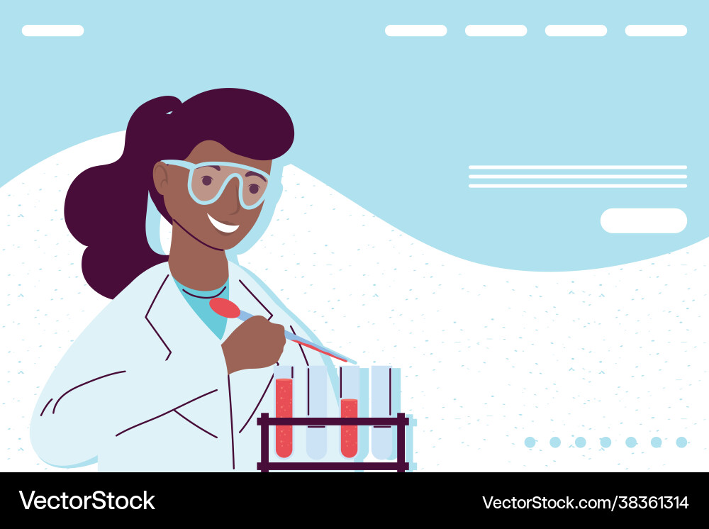 Afro woman scientist Royalty Free Vector Image