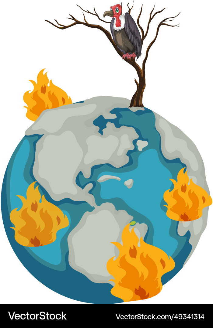 Earths global warming crisis a cartoon standoff Vector Image