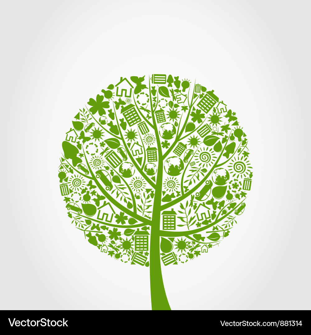 Ecology tree Royalty Free Vector Image - VectorStock