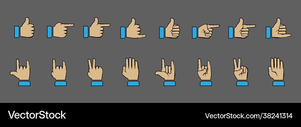 Hand gestures Royalty Free Vector Image - VectorStock