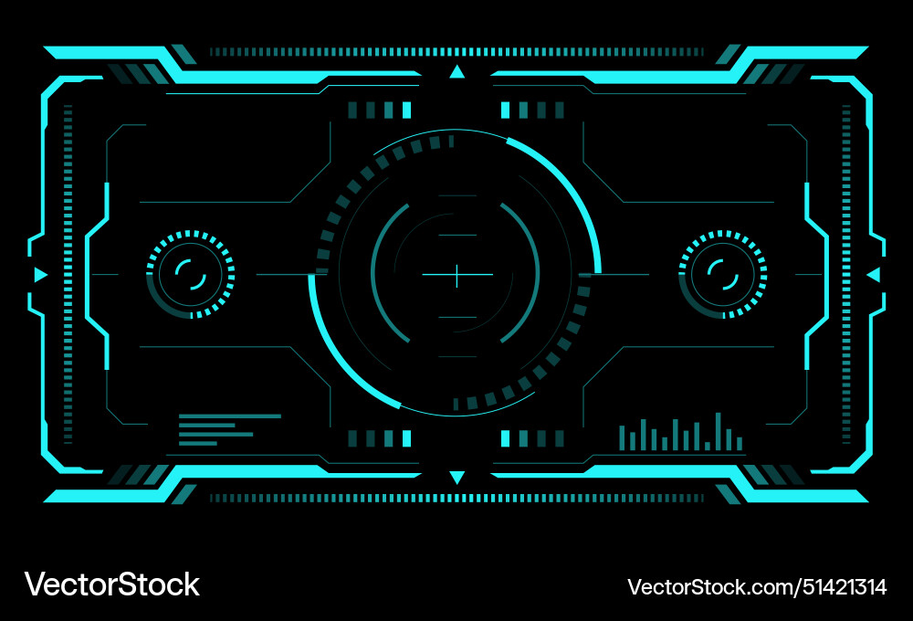 Hud sci-fi interface screen blue view design Vector Image