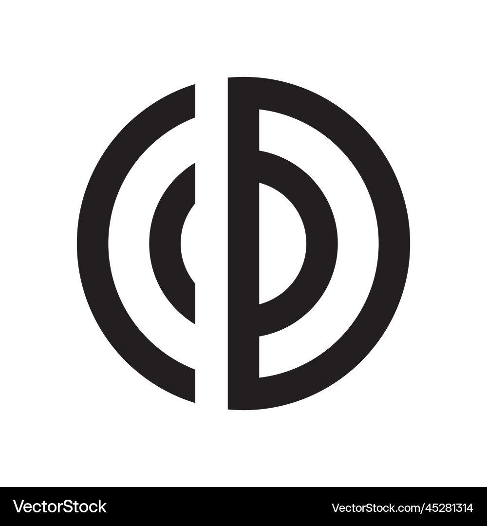 Letter cd circle icon logo Royalty Free Vector Image