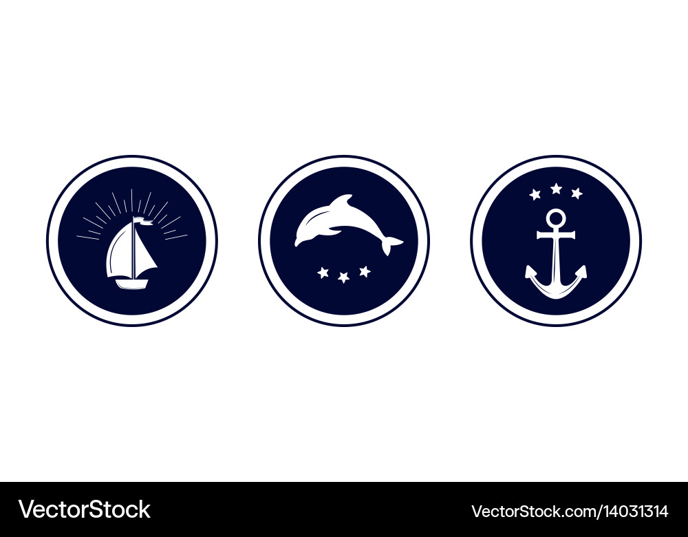Maritime emblem icon Royalty Free Vector Image