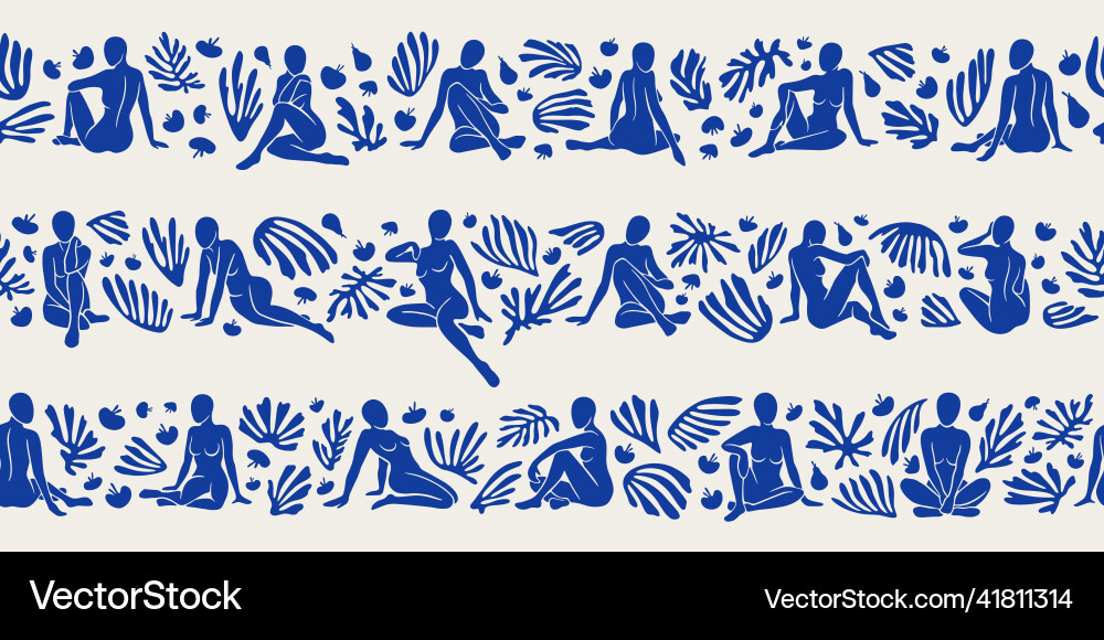 Matisse-Inspired Women Border Royalty Free Vector Image