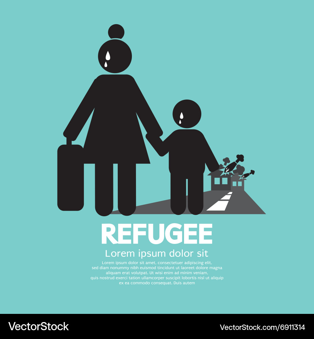 Refugees evacuee symbol Royalty Free Vector Image