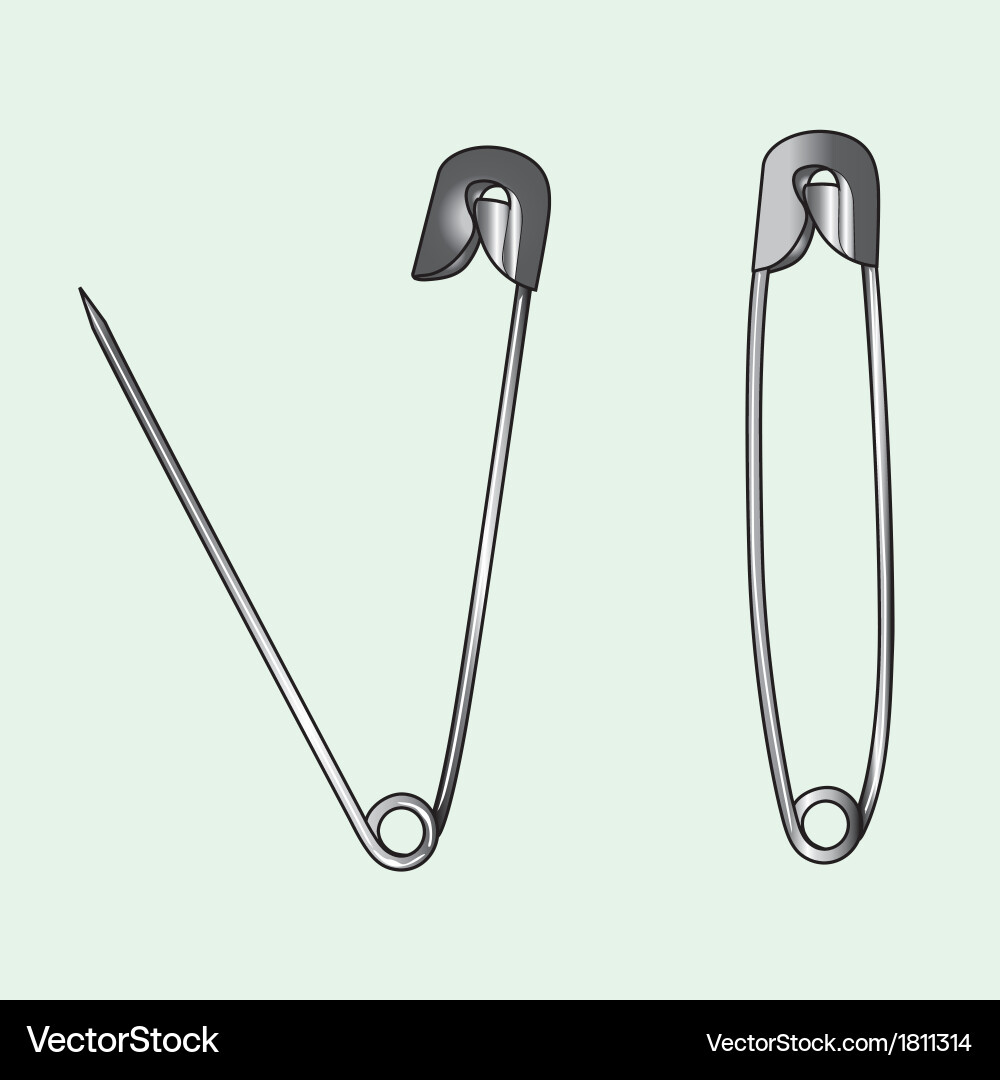 Safety pin Royalty Free Vector Image - VectorStock