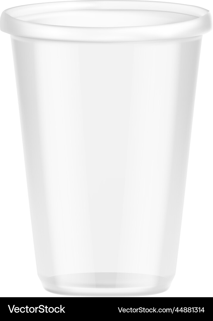 Transparent disposable cup composition Royalty Free Vector