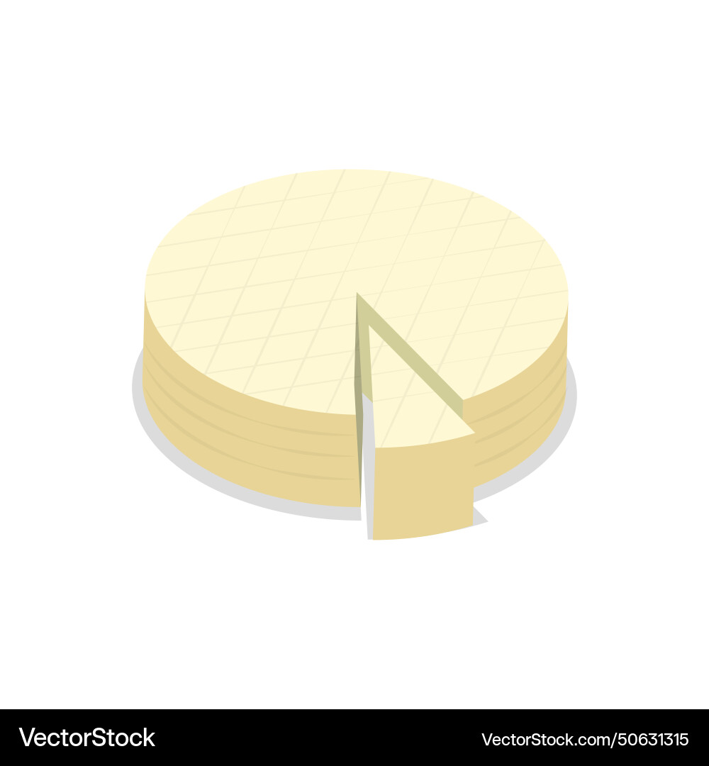 3d isometric flat set of cheese item 5 Royalty Free Vector