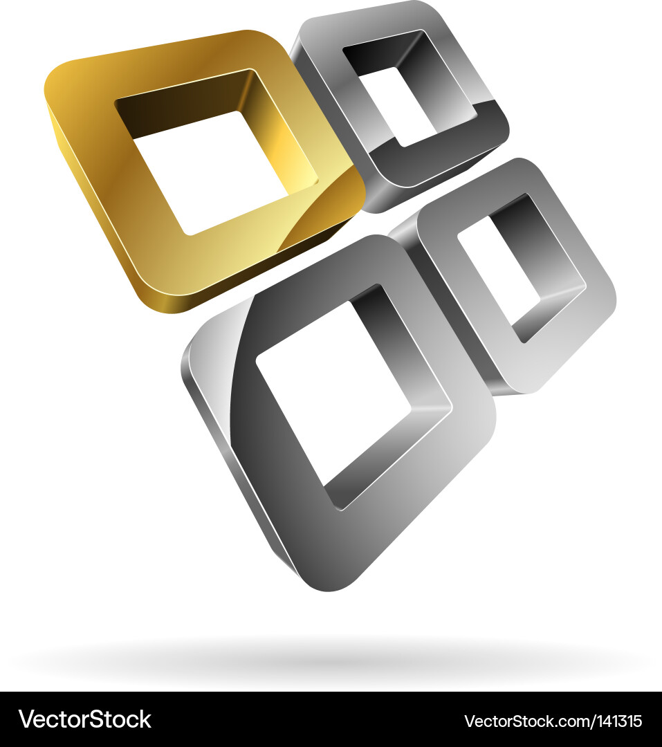 3d rounded squares Royalty Free Vector Image - VectorStock