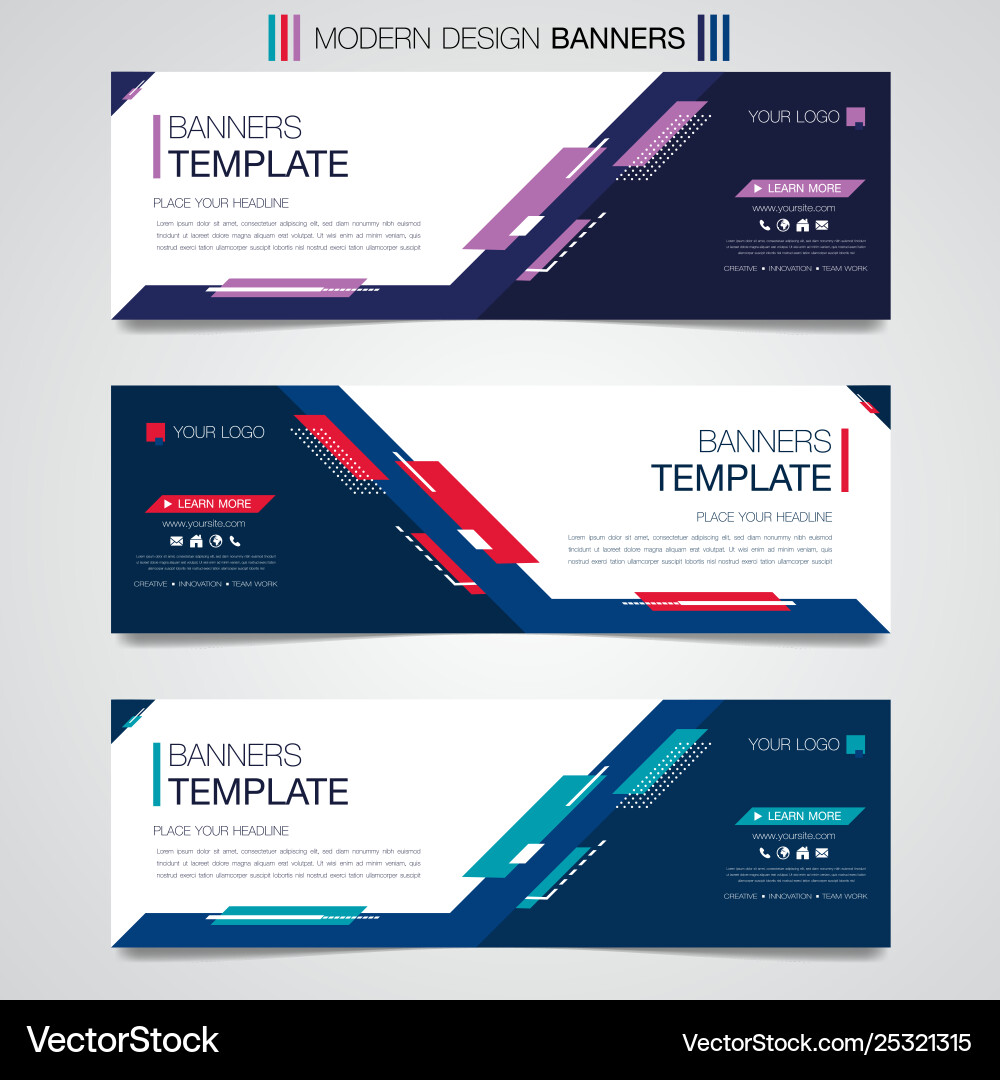 Abstract horizontal business banner template Vector Image