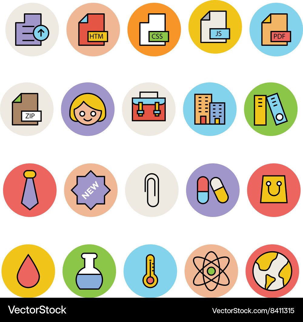 Basic colored icons 9 Royalty Free Vector Image