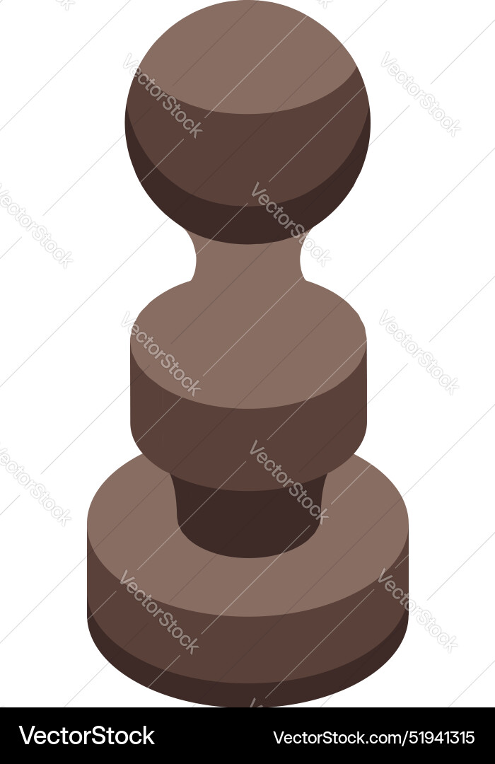 Brown wooden stamp is standing on white background