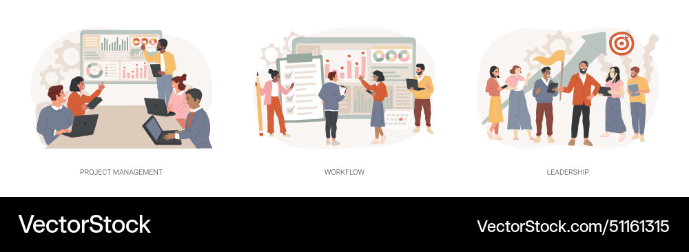 Business management isolated concept Royalty Free Vector