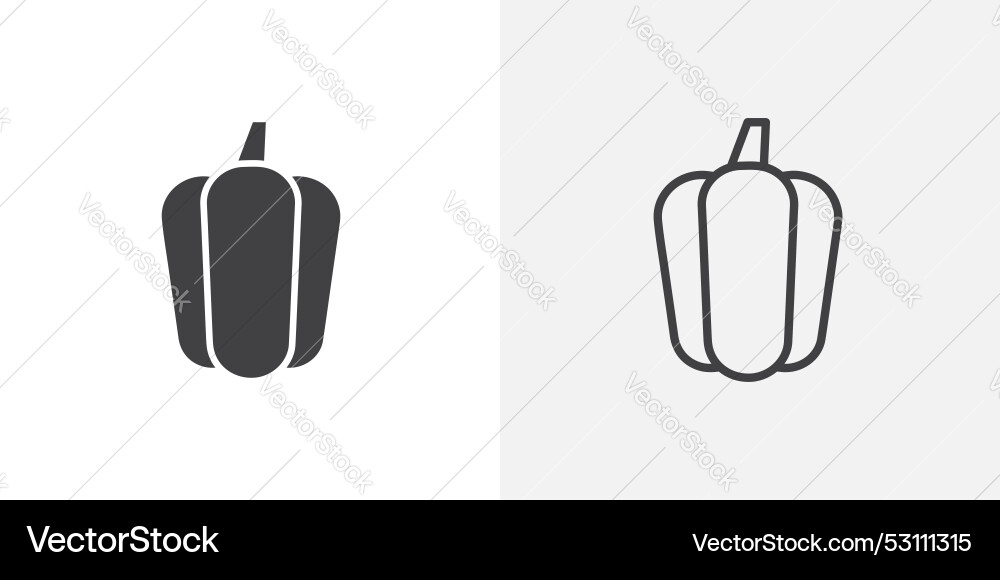 Capsicum thin line icon set Royalty Free Vector Image