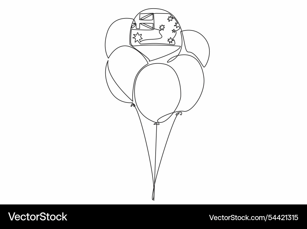 Continuous one line drawing australian flag Vector Image
