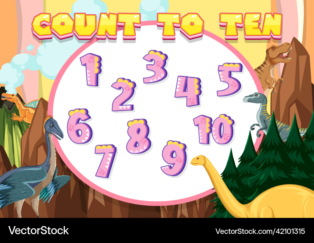 Counting number 1 to 10 for kids Royalty Free Vector Image