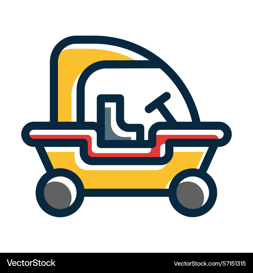 Dune buggy thick line filled dark colors icons Vector Image