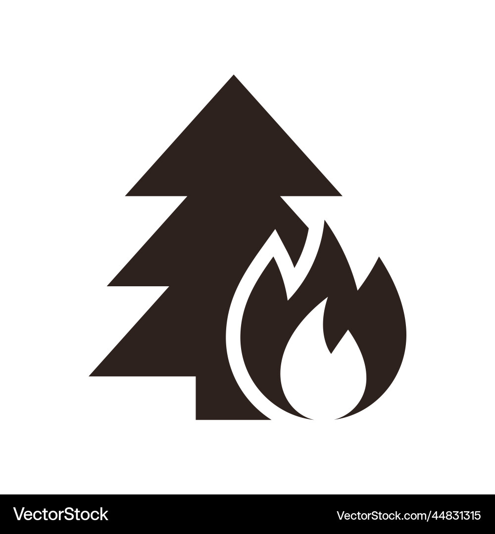 Forest fire hazard sign Royalty Free Vector Image