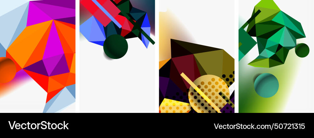 Set of geometric abstract composition with spheres