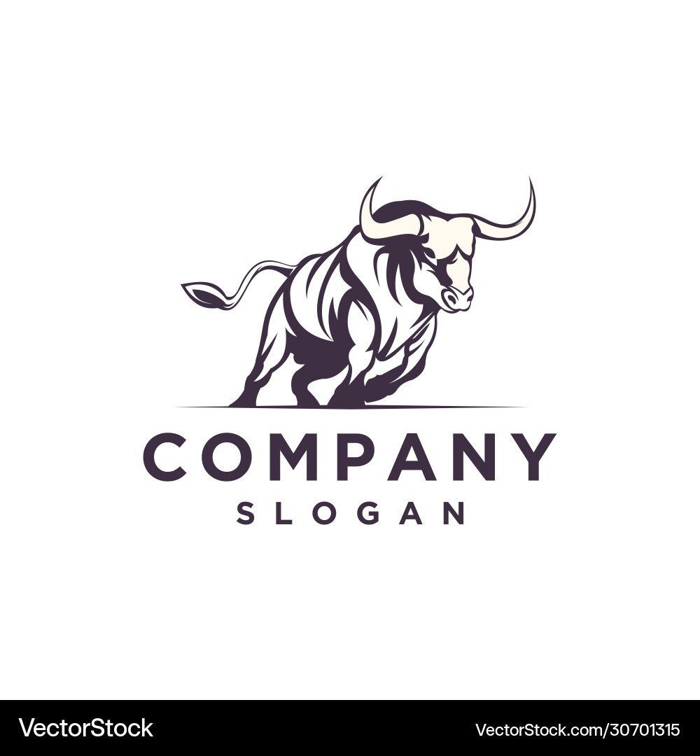 Simple bull logo design Royalty Free Vector Image