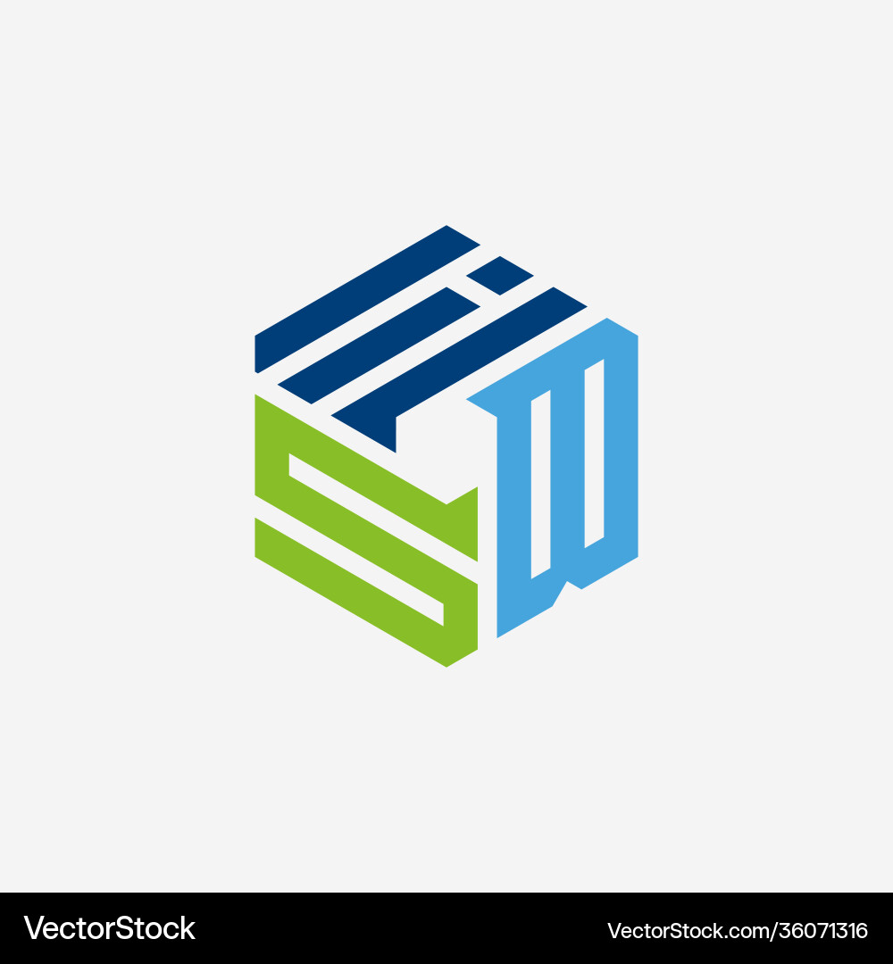 Creative initial letter ibs logo design concept Vector Image