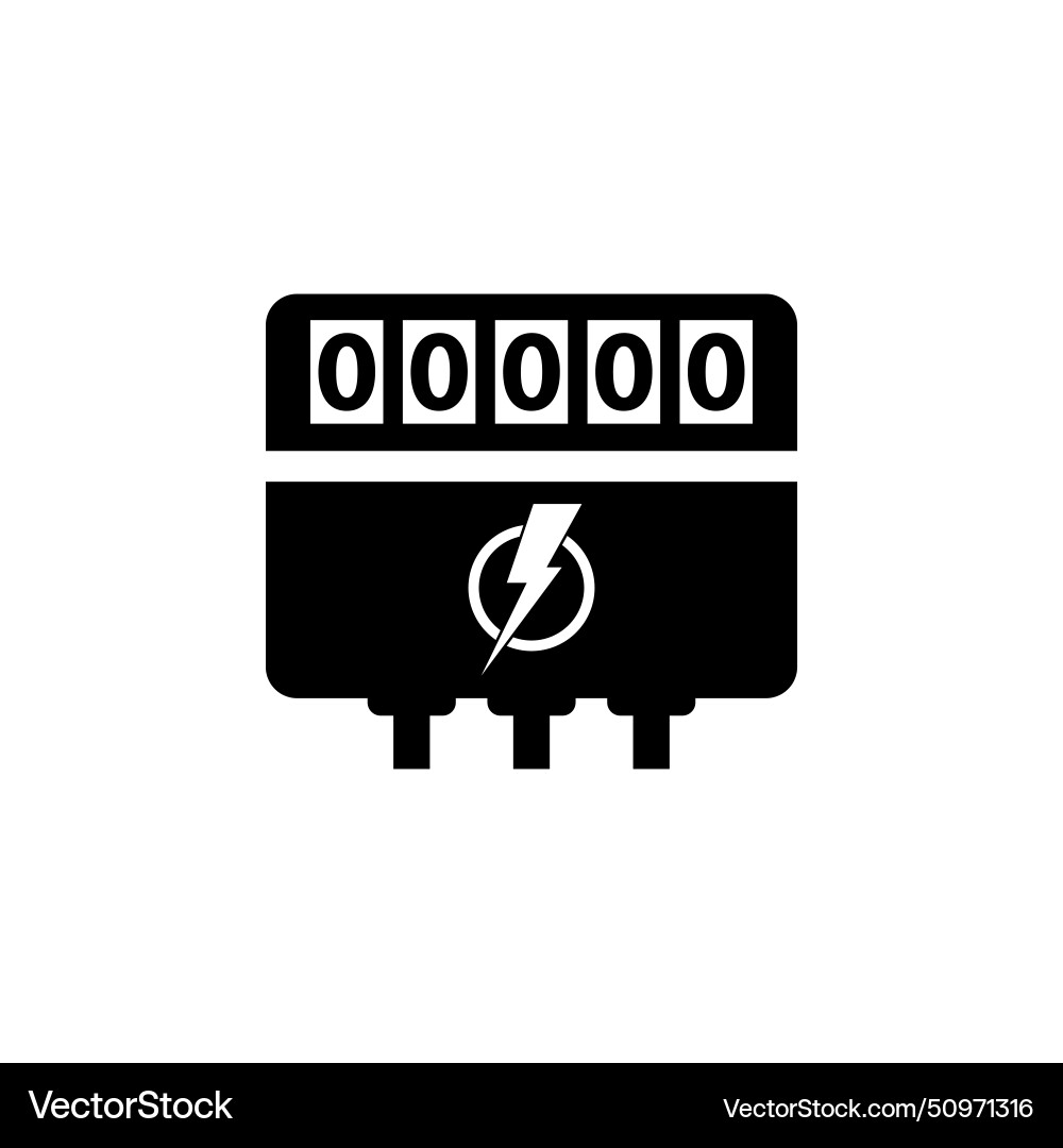 Electric meter flat icon Royalty Free Vector Image