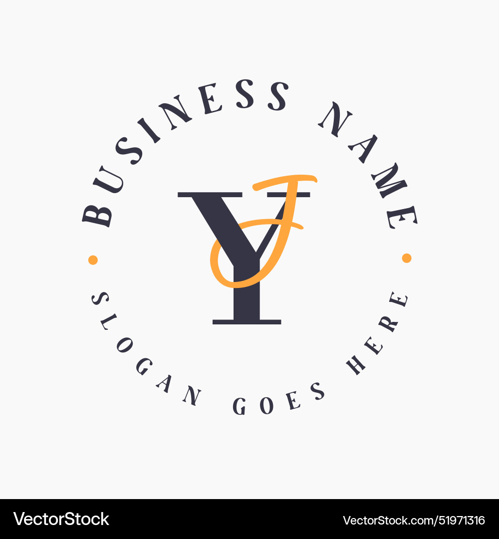 Elegant letter yj initials logo for corporate Vector Image