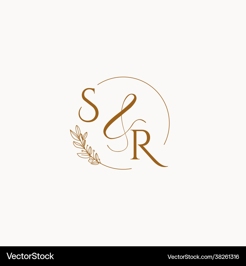 Elegant SR Monogram Wedding Logo Royalty Free Vector Image
