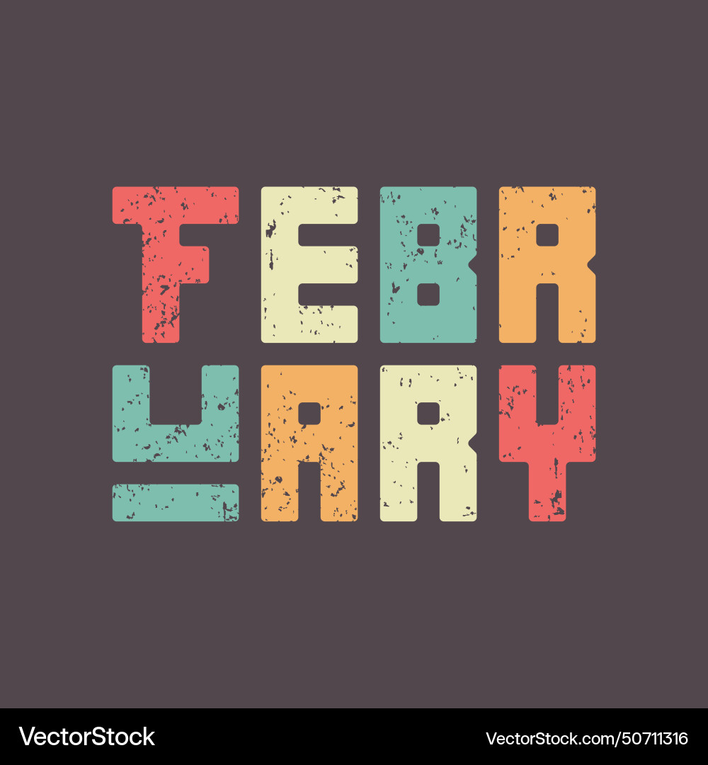 February lettering style Royalty Free Vector Image