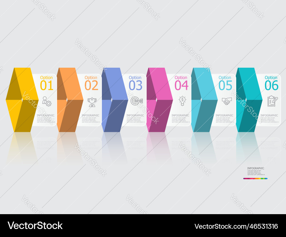 Horizontal steps timeline infographic Royalty Free Vector