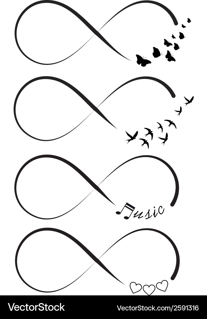 Infinity Symbols Collection Royalty Free Vector Image