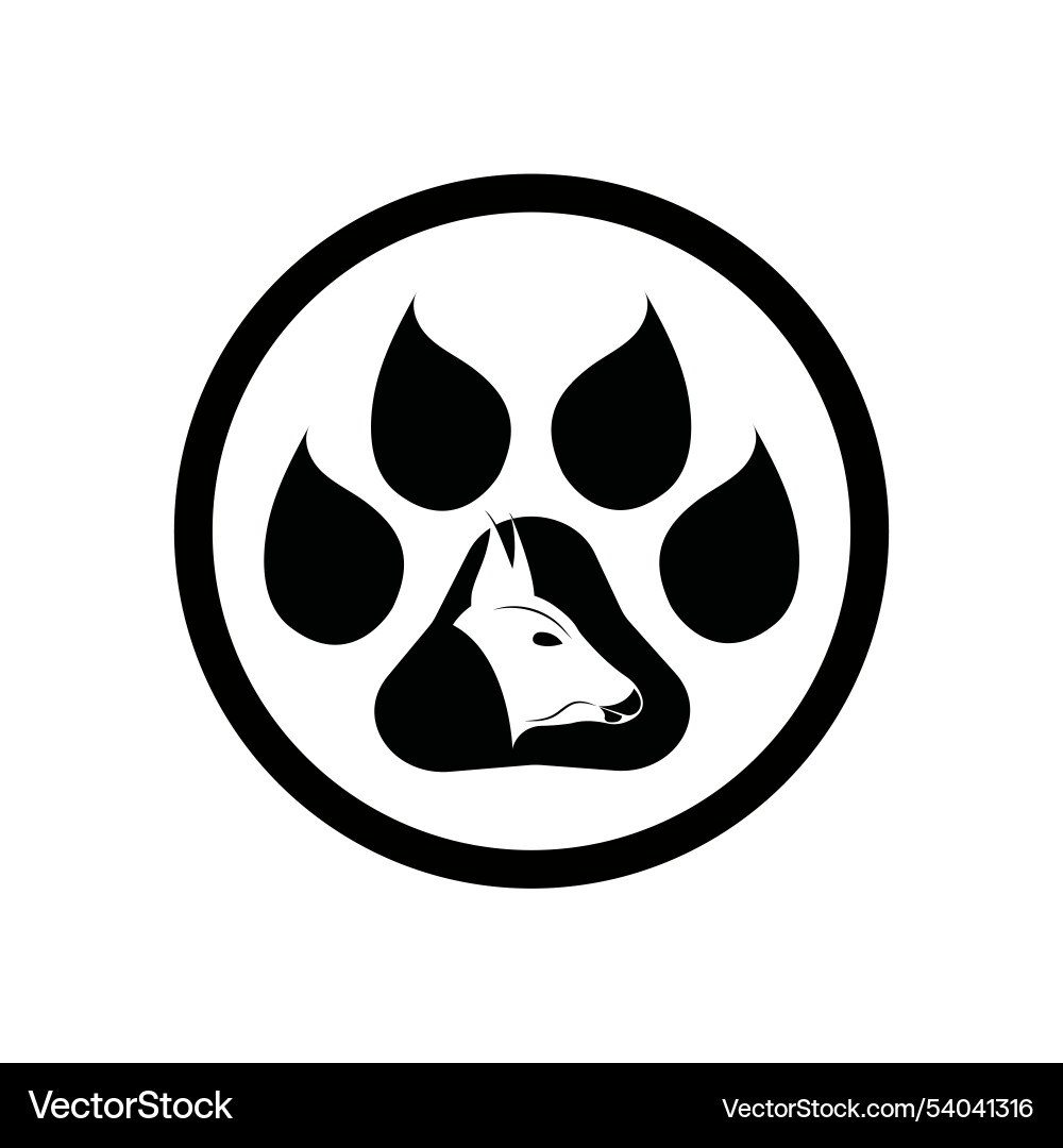 Paw logo design template Royalty Free Vector Image