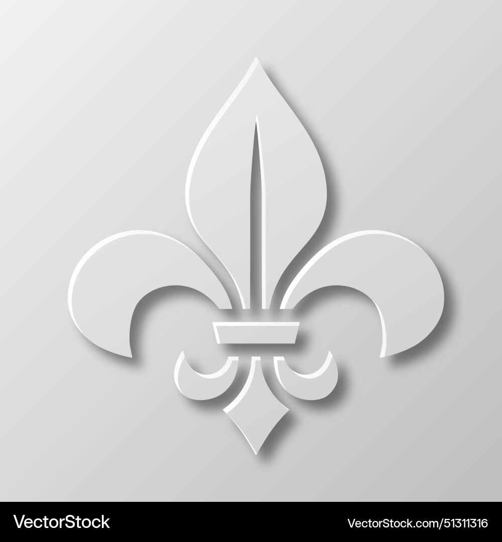 Realistic paper 3d fleur de lis closeup on Vector Image
